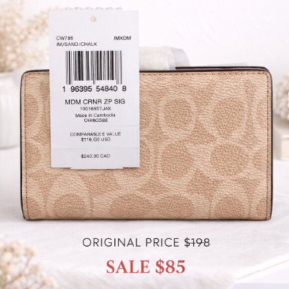 Coach | Bags | Coach Trifold Wallet Nwt Beige Signature | Poshmark